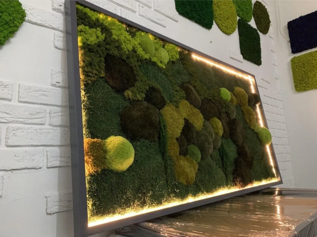 "Luminous Green Haven" Preserved Moss Wall Art Frame – ELMOSSDECOR